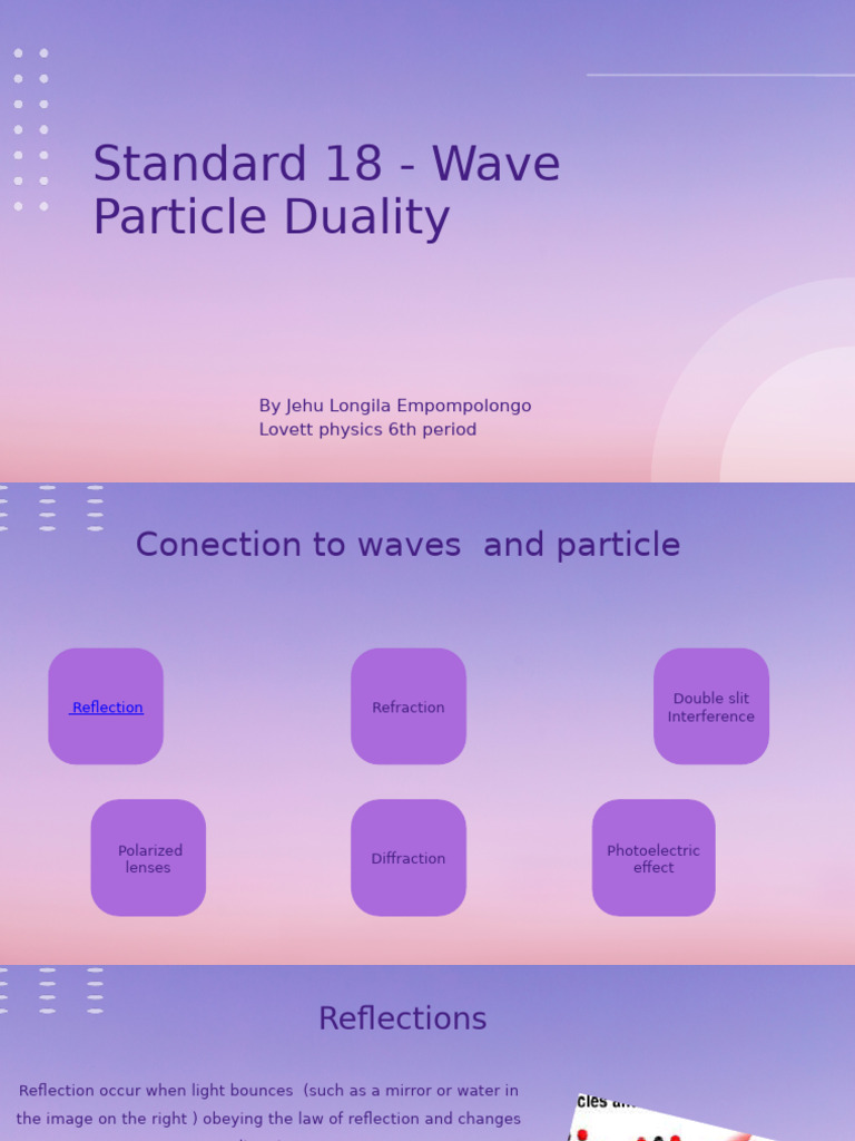 Standard 18 - Wave Particle Duality | PDF | Light | Waves