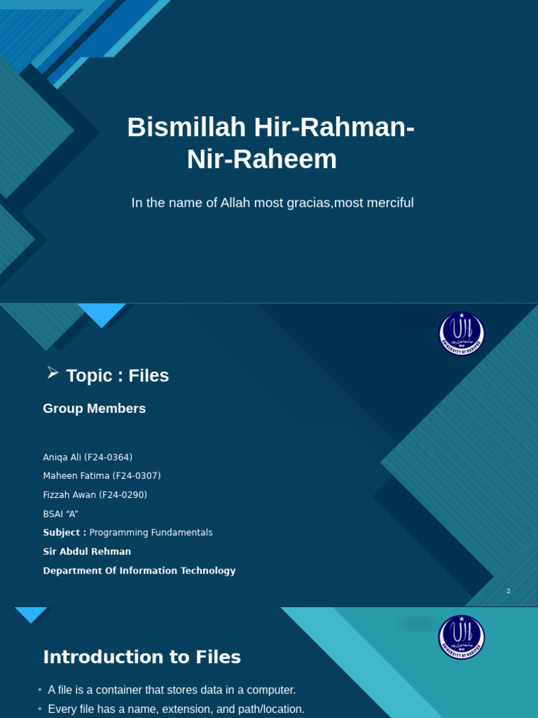 Programming Presentation Maheen | PDF | Computer File | File System
