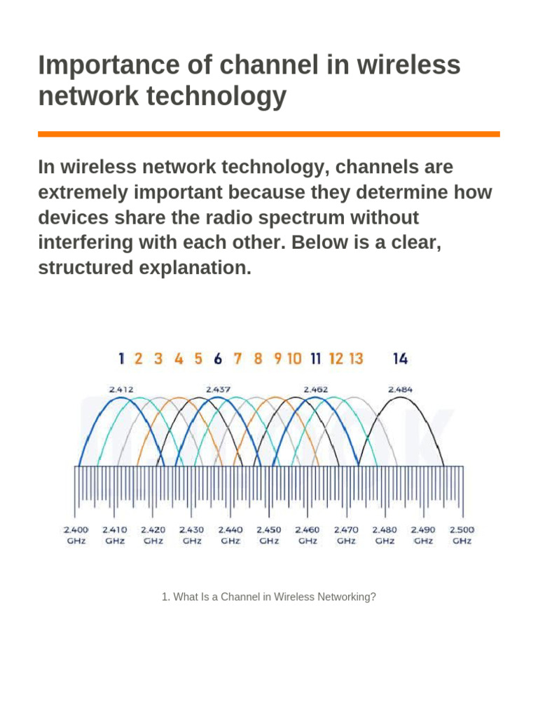 Role of Channels in Wireless Networks | PDF | Wi Fi | Computer Network
