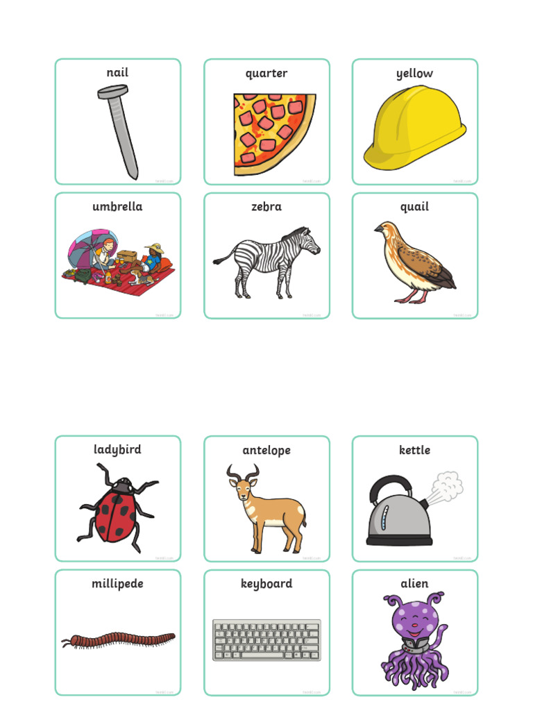 Alliteration 1B - Picture Cards | PDF