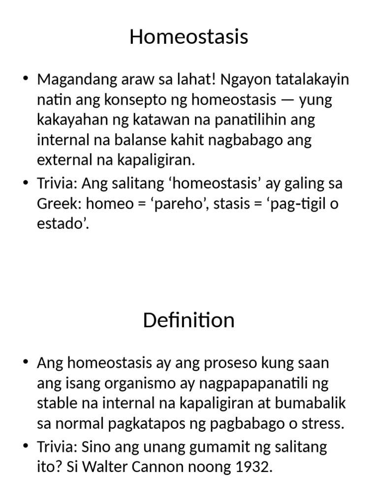 Homeostasis PPT 2 | PDF