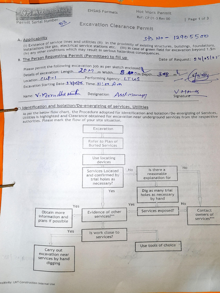 Excavation Clearance Permit Template | PDF