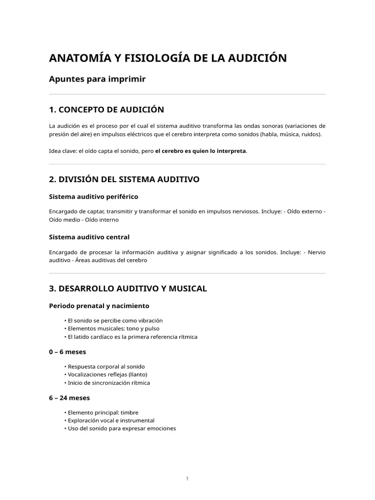 Anatomía y Fisiología de la Audición | PDF | Oído | Escuchando