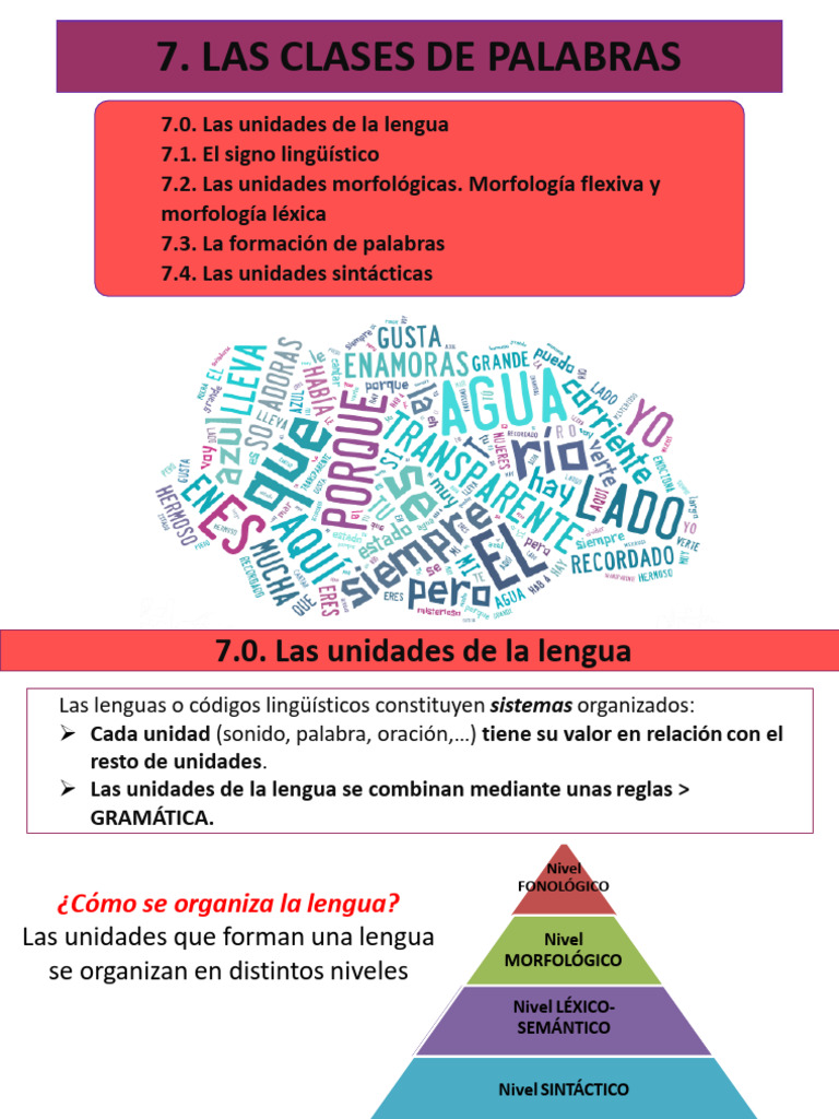 7. Las clases de palabras | PDF | Palabra | Género gramatical