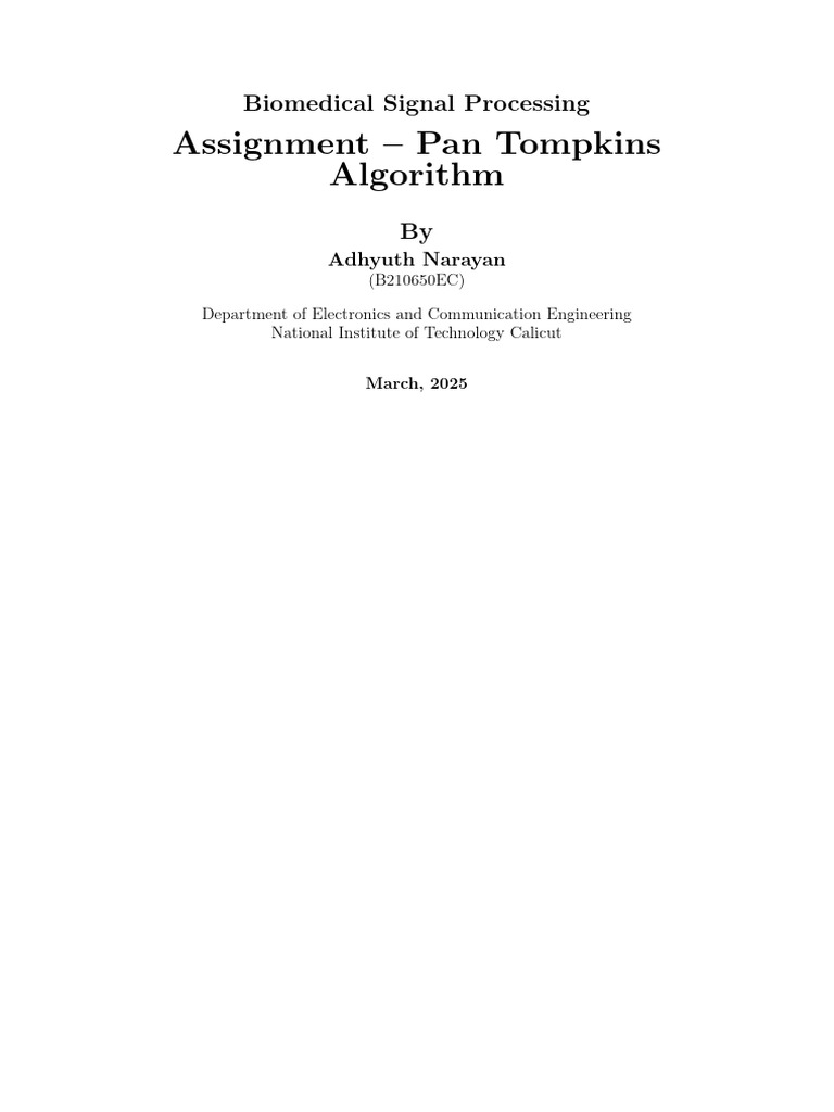 BSP_Assignment2 | PDF | Low Pass Filter | Filter (Signal Processing)