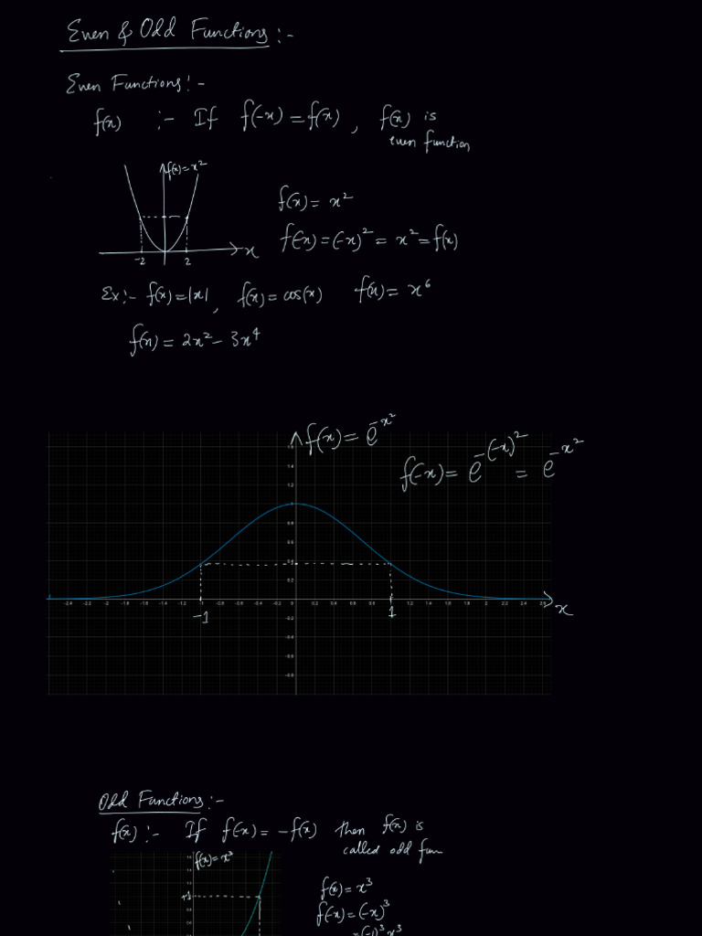 Basic Math 2 Even Odd Functions Power Functions Etc. 1 | PDF