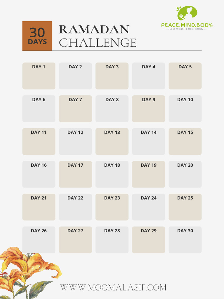 30-Day Ramadan Challenge Schedule | PDF