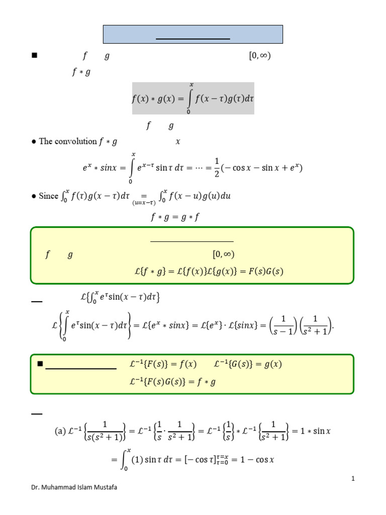 Convolution | PDF | Convolution | Laplace Transform