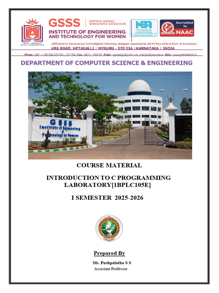 Introduction to C Programming Lab | PDF | Pointer (Computer Programming ...