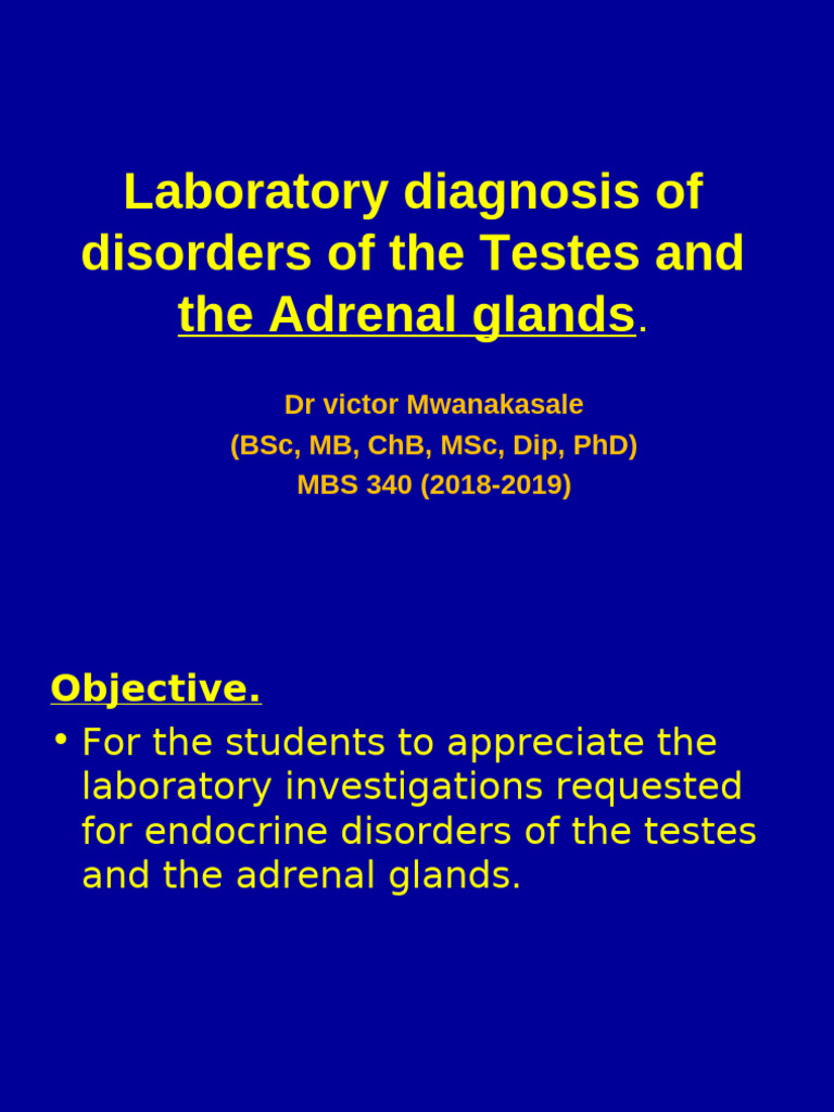 Testes and Adrenal Gland Disorders Diagnosis | PDF | Testosterone ...