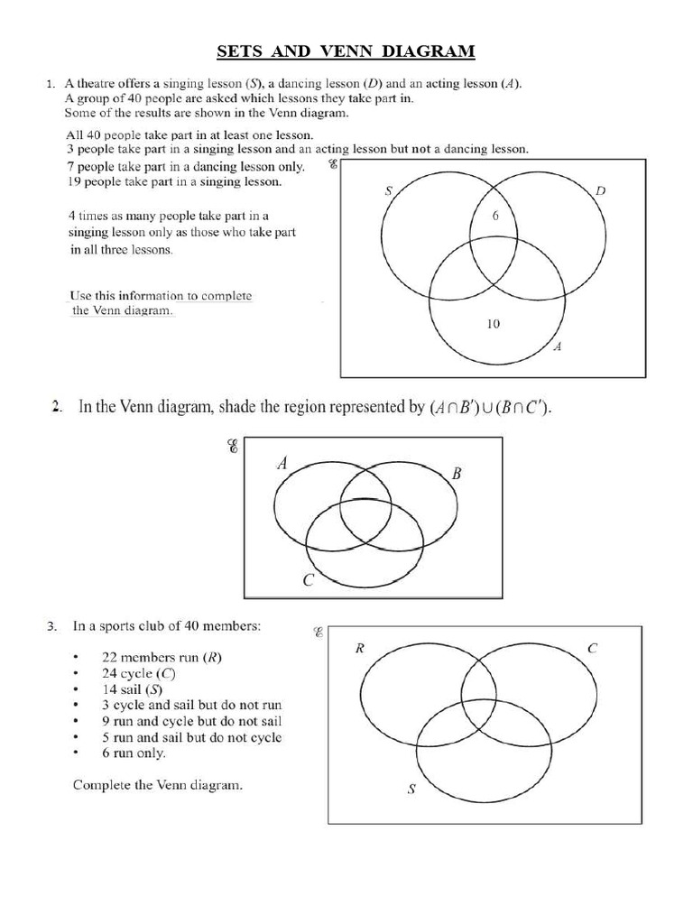 Sets and Venn Diagram | PDF