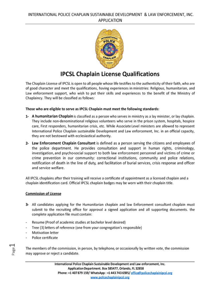 Chaplain Badge Acknowledgment Guidelines | PDF