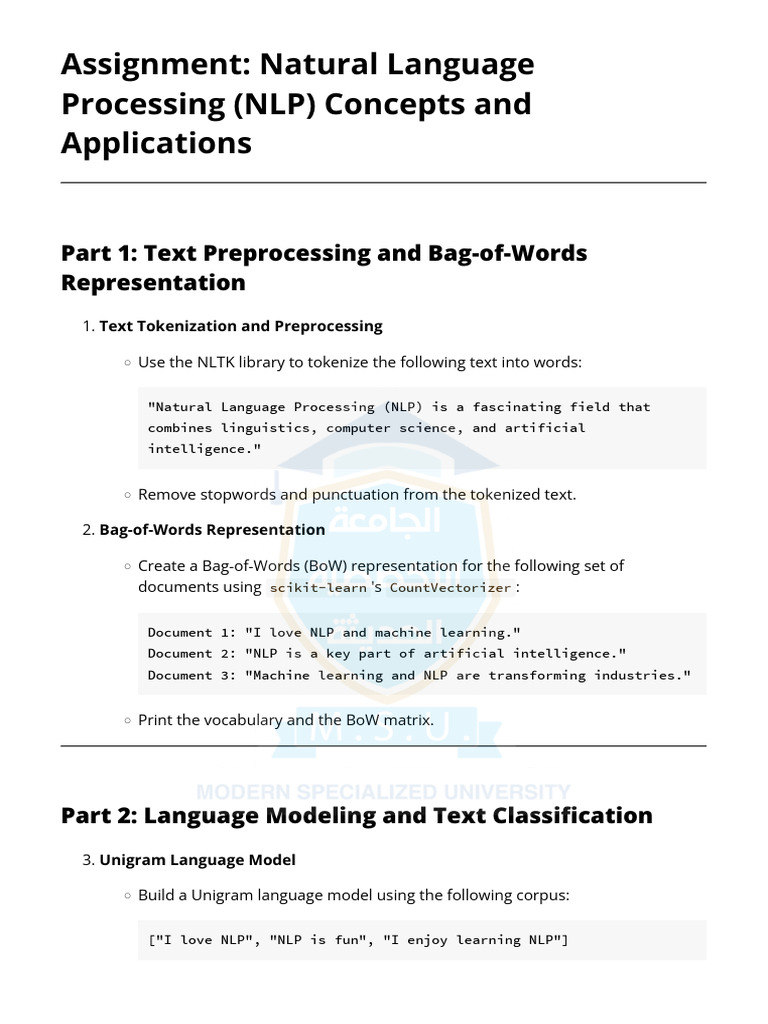 Natural Language Processing Assignment | PDF | Parsing | Computational Neuroscience