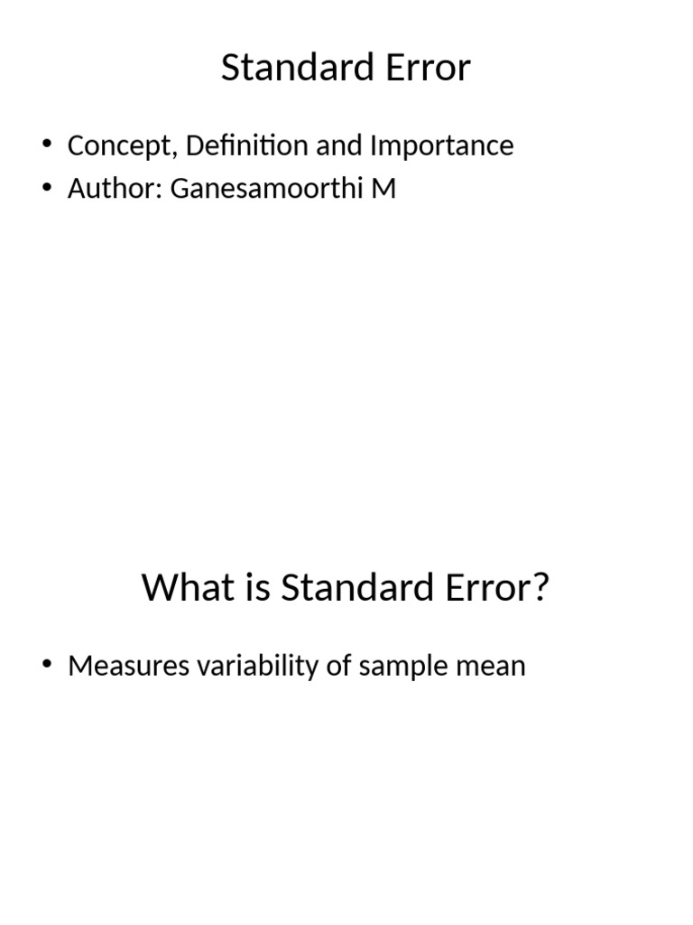 Understanding Standard Error in Statistics | PDF