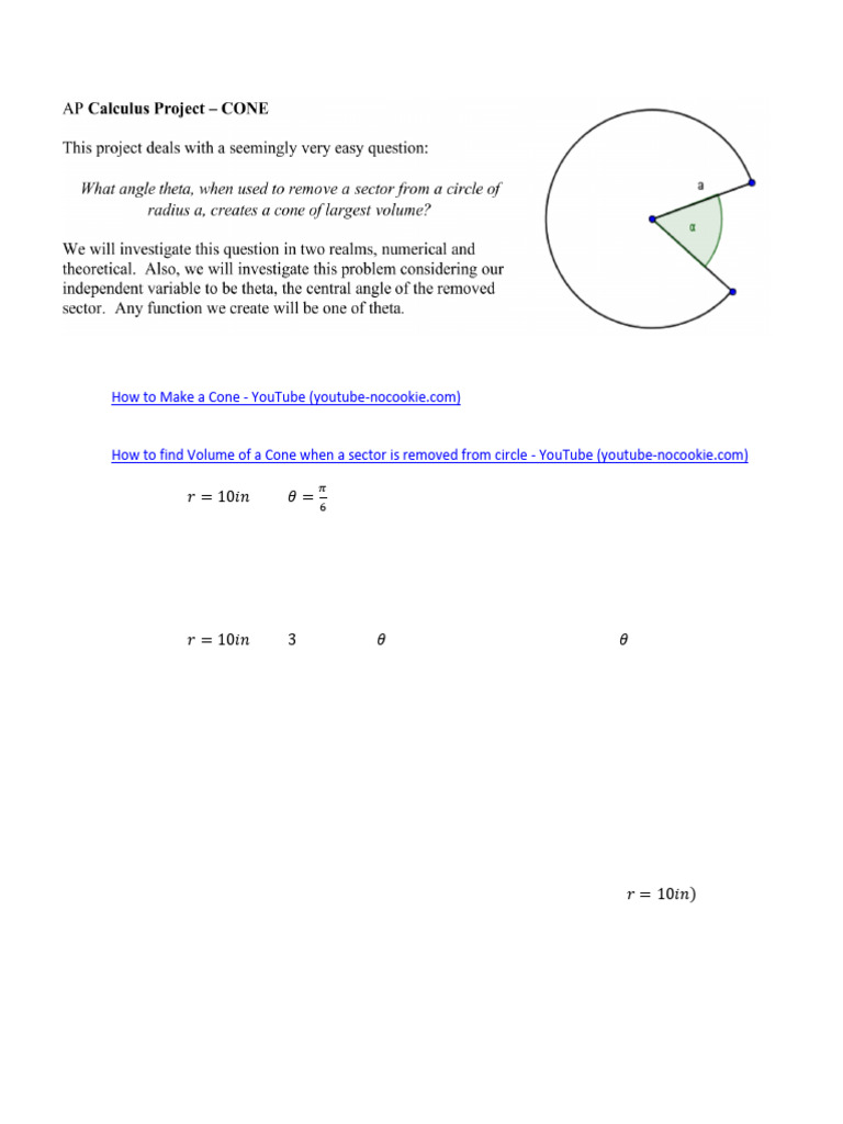 Cone Volume Calculation Project | PDF