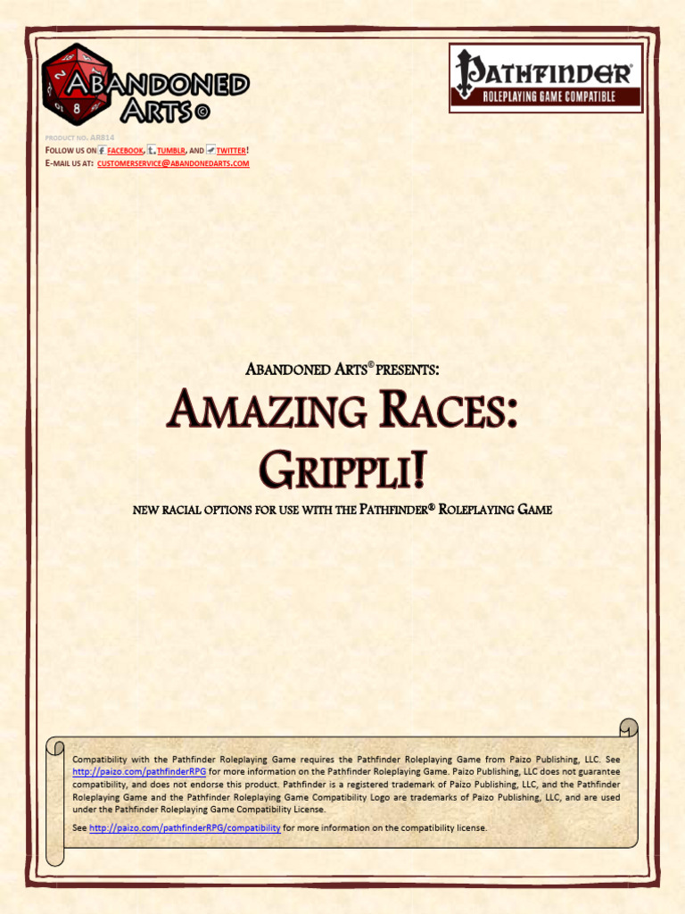 Amazing Races - Grippli! | PDF | License | Copyright