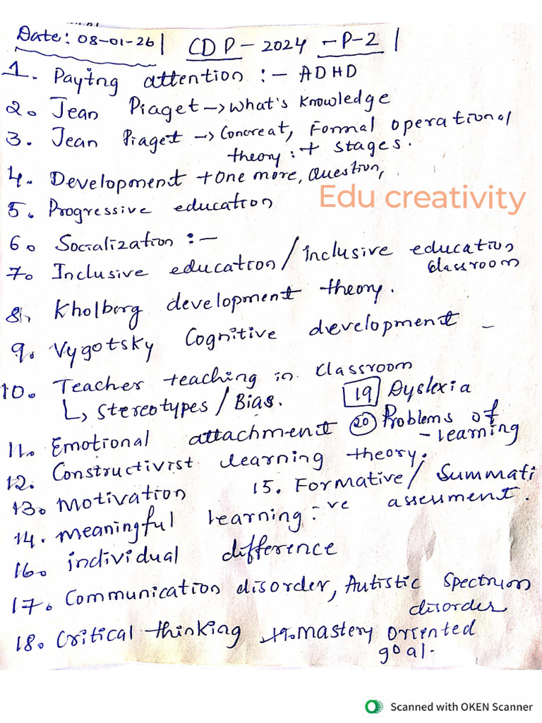 CDP Important No 1 PDF | PDF