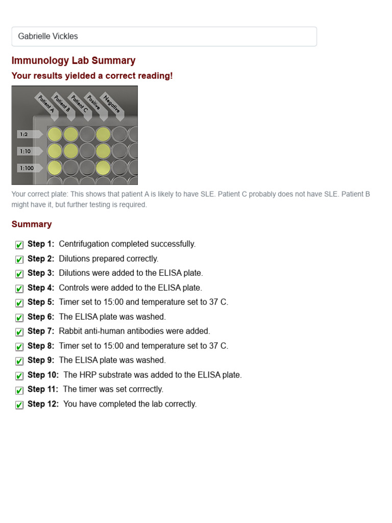 Immunology Lab Summary- Immunology Virtual Lab- HHMI BioInteractive | PDF