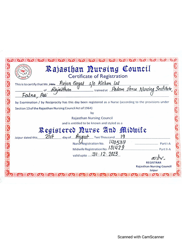 GNM Registration Certificate | PDF