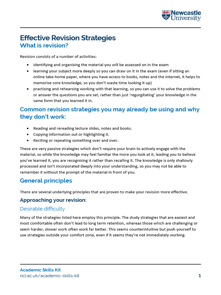 Effective Revision Strategies Guide | PDF | Memory | Knowledge