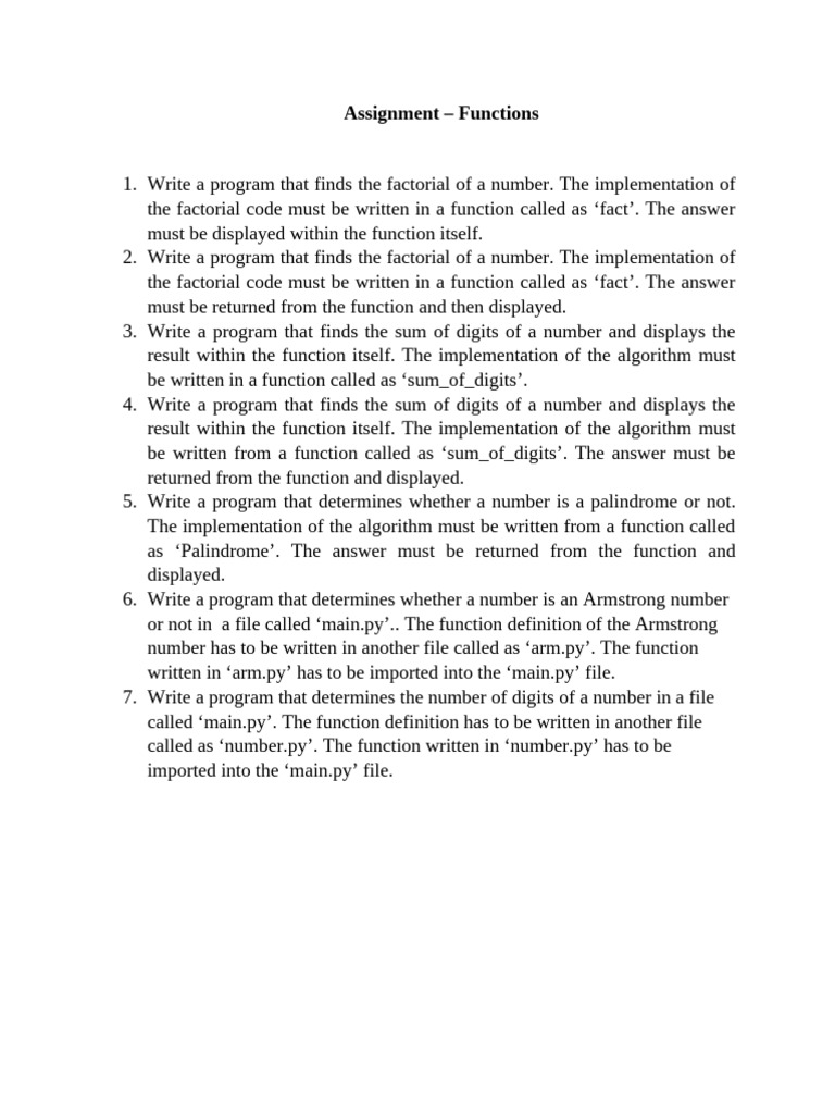 Homework Functions Updated 1 | PDF
