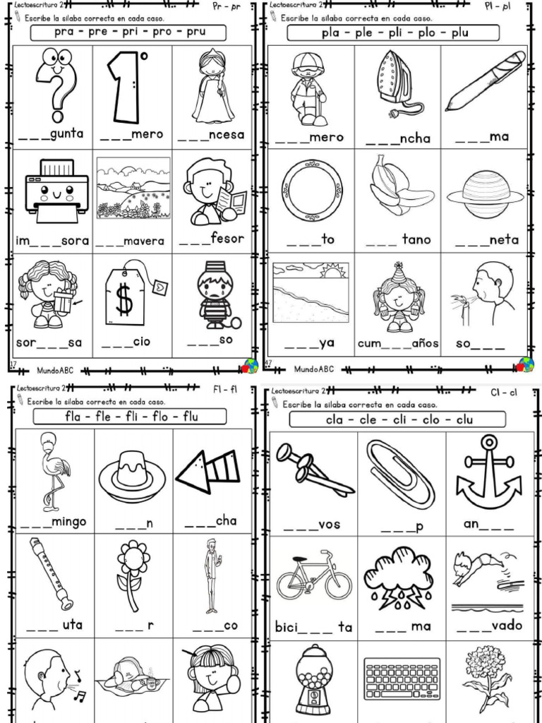 Silabas Trabadas Sopa de Letras | PDF