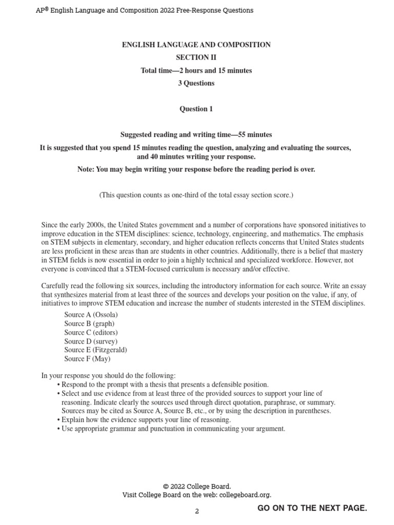 AP Lang 2022 Synthesis Prompt | PDF | Science, Technology, Engineering ...
