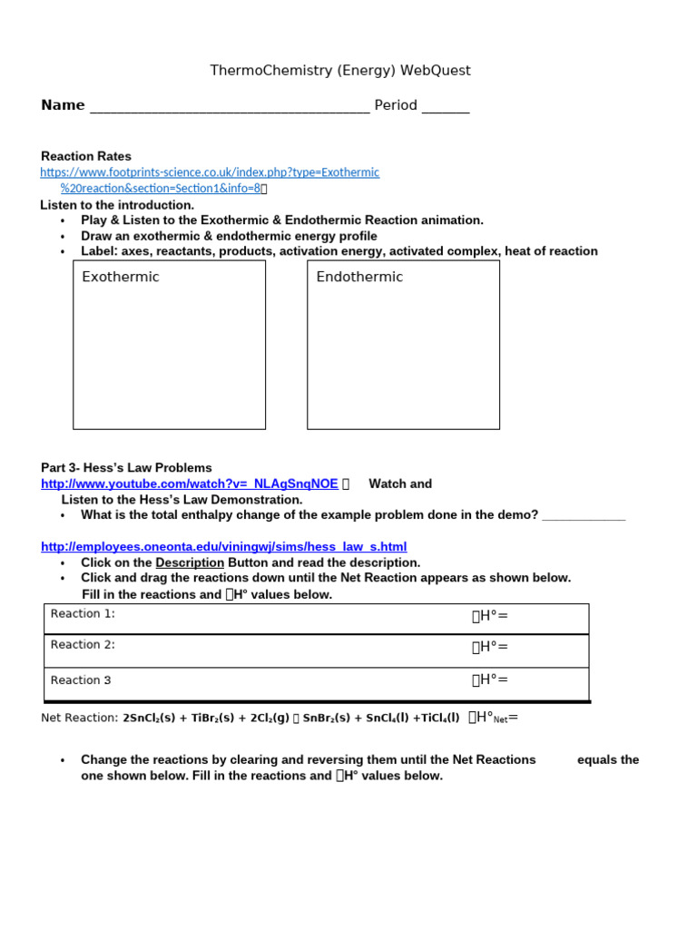 thermochemistry_webquest19 | PDF | Heat | Heat Capacity