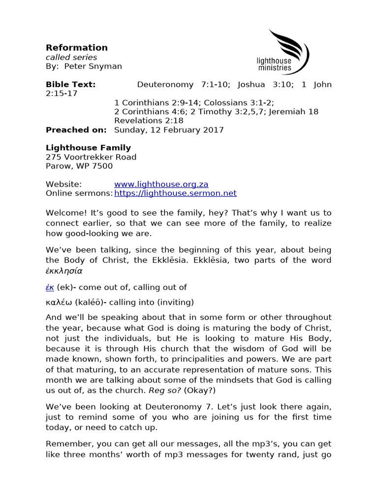 Clay Dwellers (P Snyman) 12 Feb 2017 | PDF | Lust | Jesus