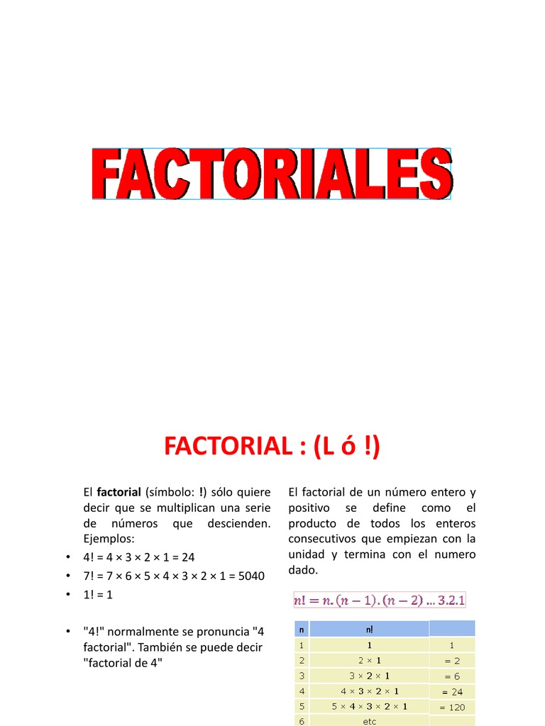 Factorial Es