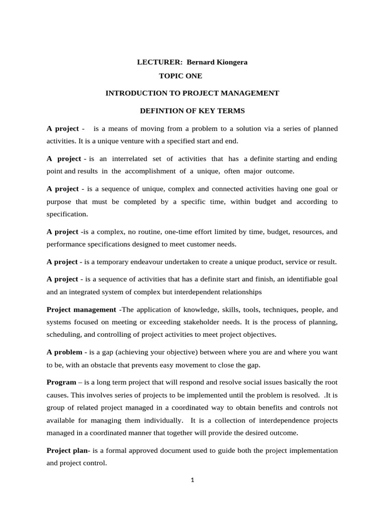 Introduction to Project Management Concepts | PDF | Project Management ...