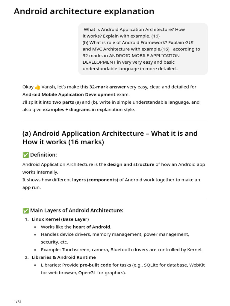 Android Architecture Explanation | PDF | Android (Operating System ...