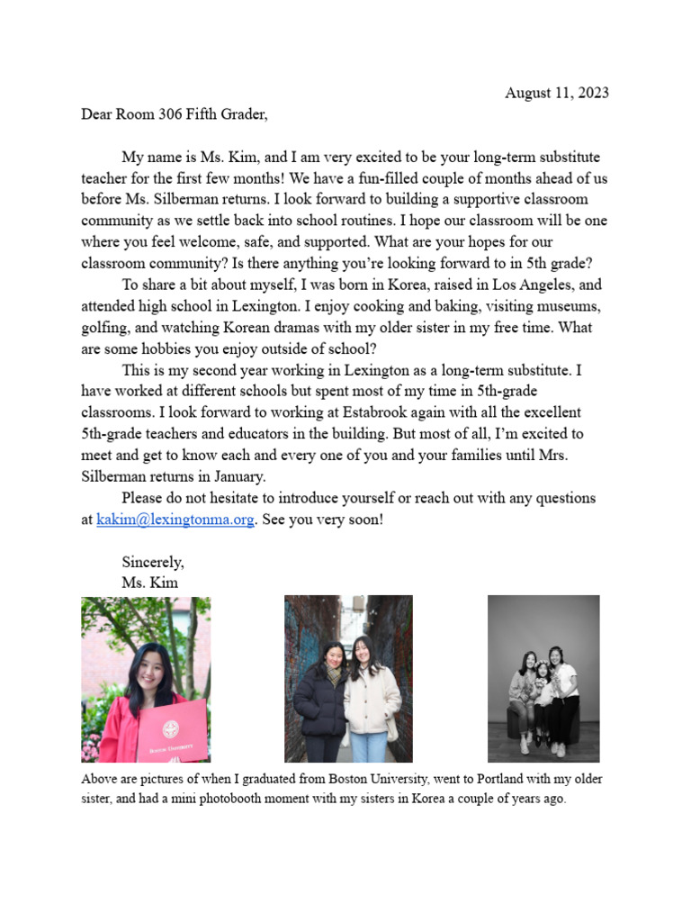 Ms. Kim Homeroom 309_Aug to Jan | PDF