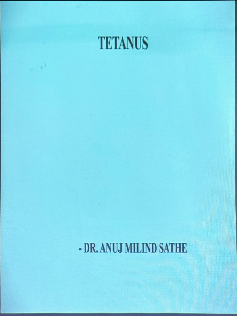 Tetanus | PDF