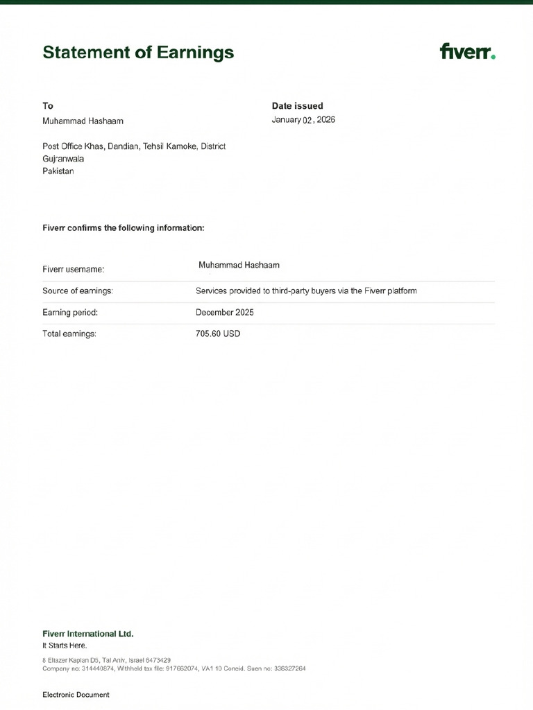 Fiver Statement | PDF