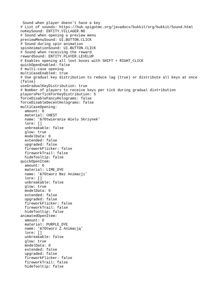 Minecraft Loot Box Sound Settings | PDF