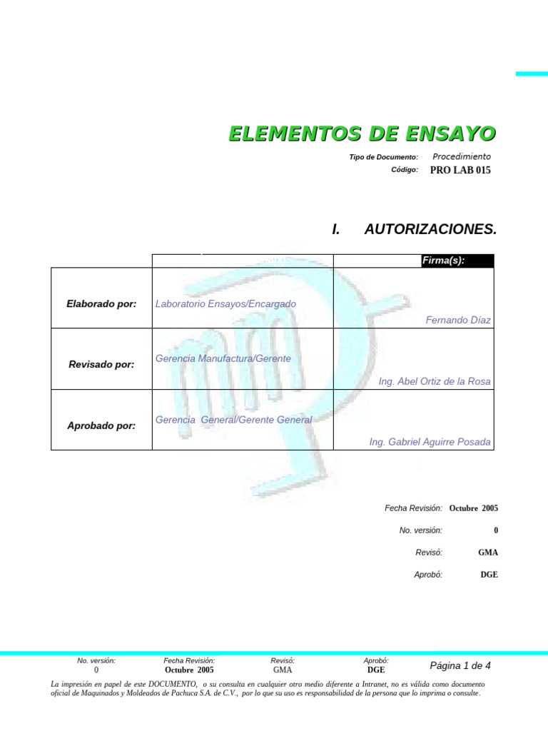 Elementos de Ensayo Pro Lab 015 | PDF | Laboratorios