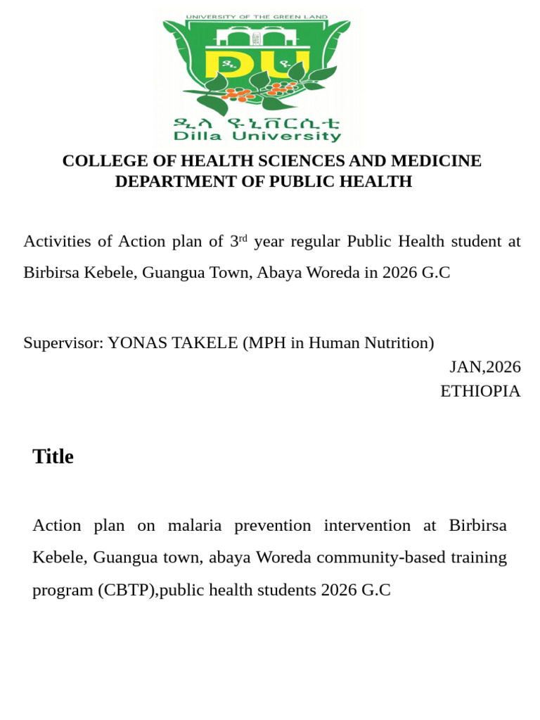 Action Plan Ppt | PDF | Malaria | Public Health