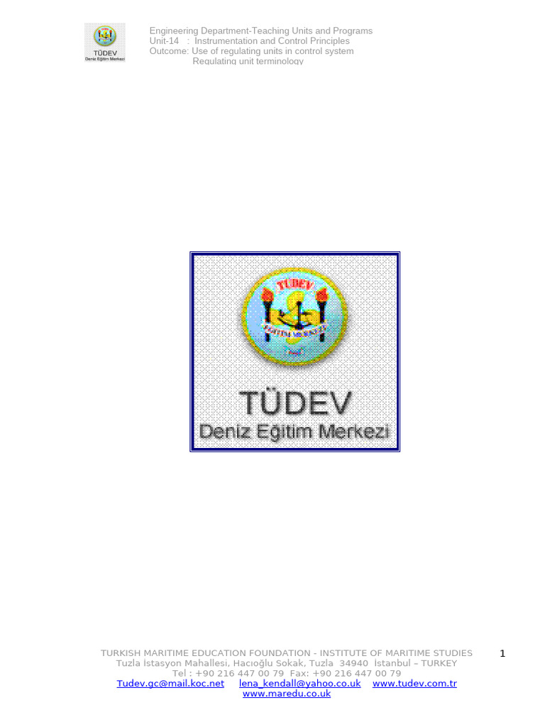 17 Unit 14 Instrumentation and Control Principles 003 001 Regulating Unit Terminology Week 9 ...