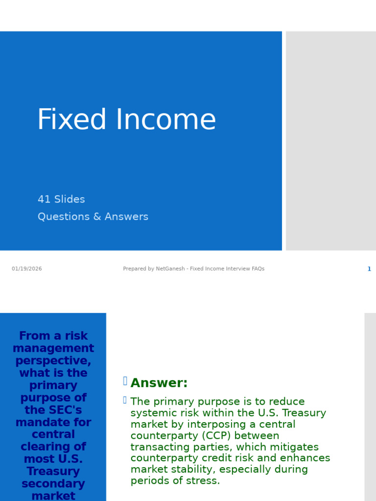 Fixed Income Interview FAQs Guide | PDF | Repurchase Agreement ...