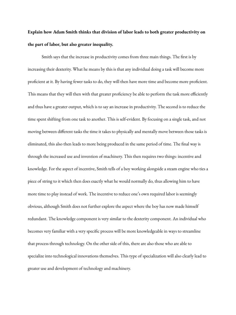 Adam Smith: Division of Labor's Impact | PDF | Labour Economics ...
