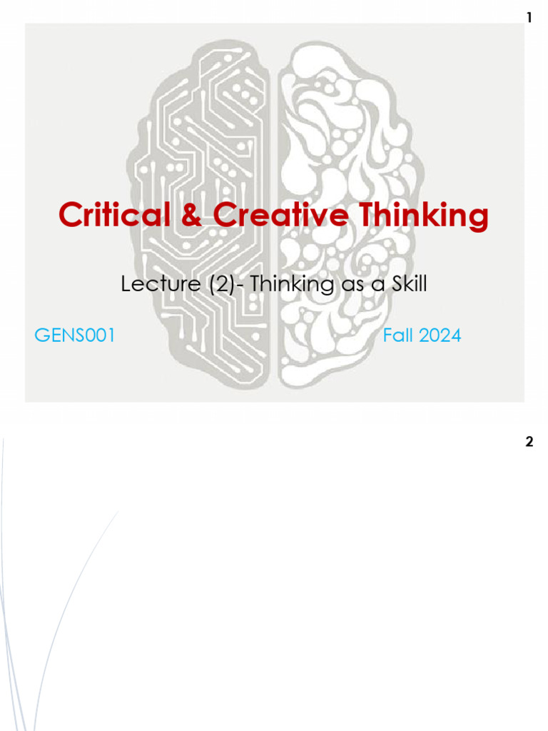 Understanding Critical and Creative Thinking | PDF | Thought | Creativity