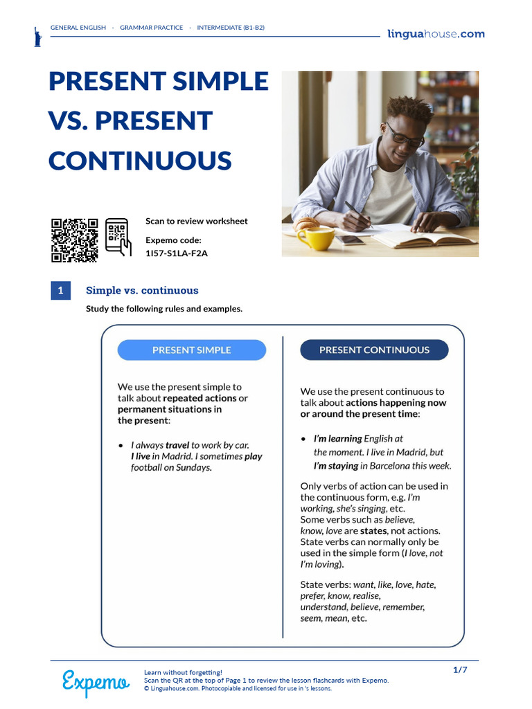 Present Simple vs. Continuous Practice | PDF