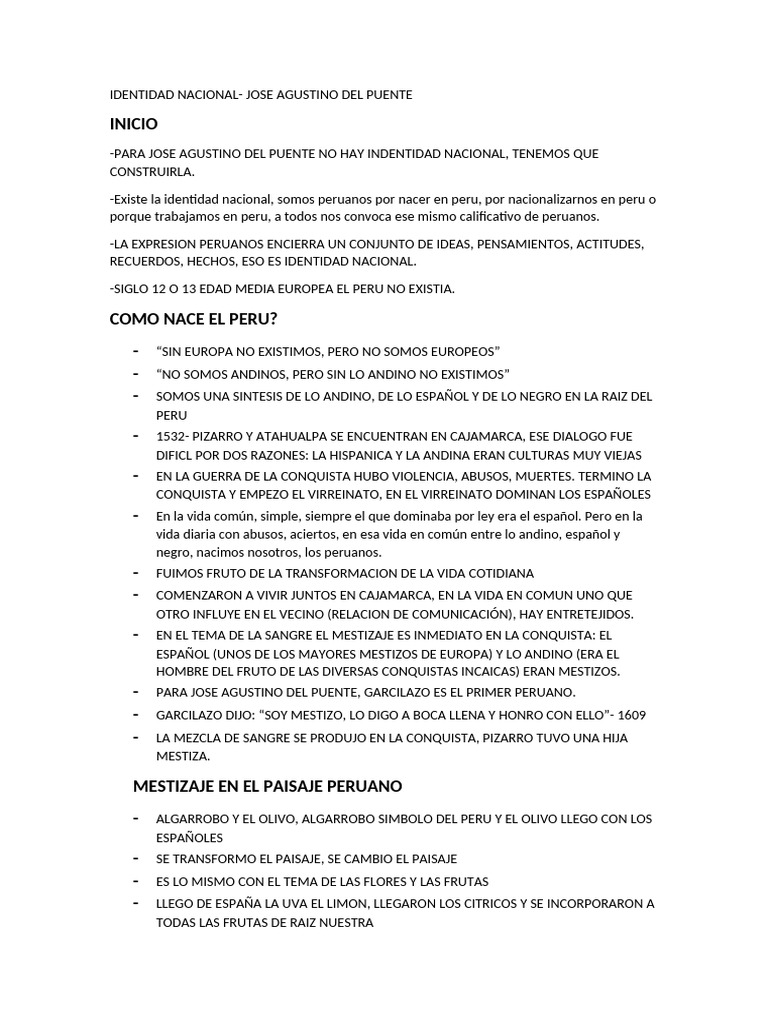 Identidad Nacional | PDF | Perú | Imperio Inca