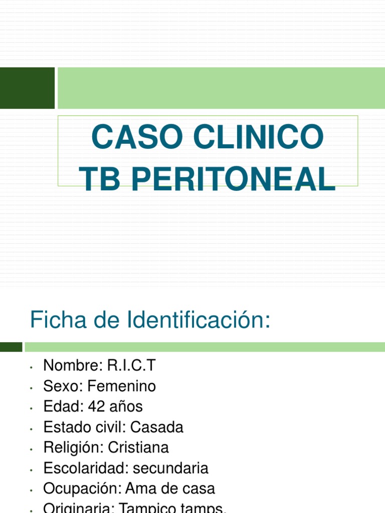 Caso Clinico Tb Peritoneal y Revision Bibliografica | Tuberculosis ...