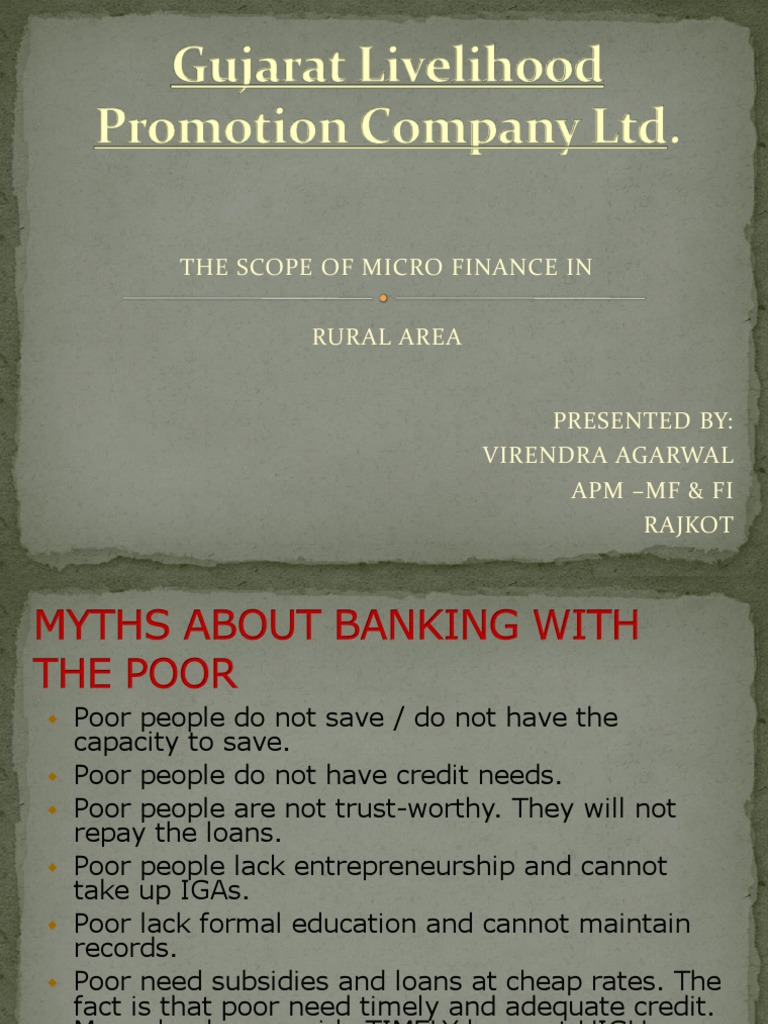 The Scope of Micro Finance in Rural Area | PDF | Microfinance | Credit ...