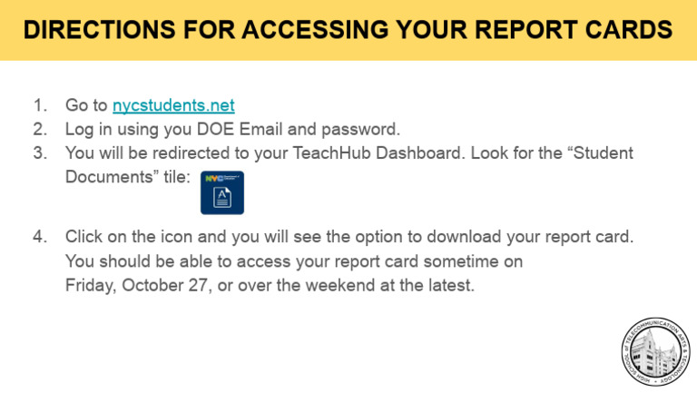 Access Your NYC Report Cards Online | PDF