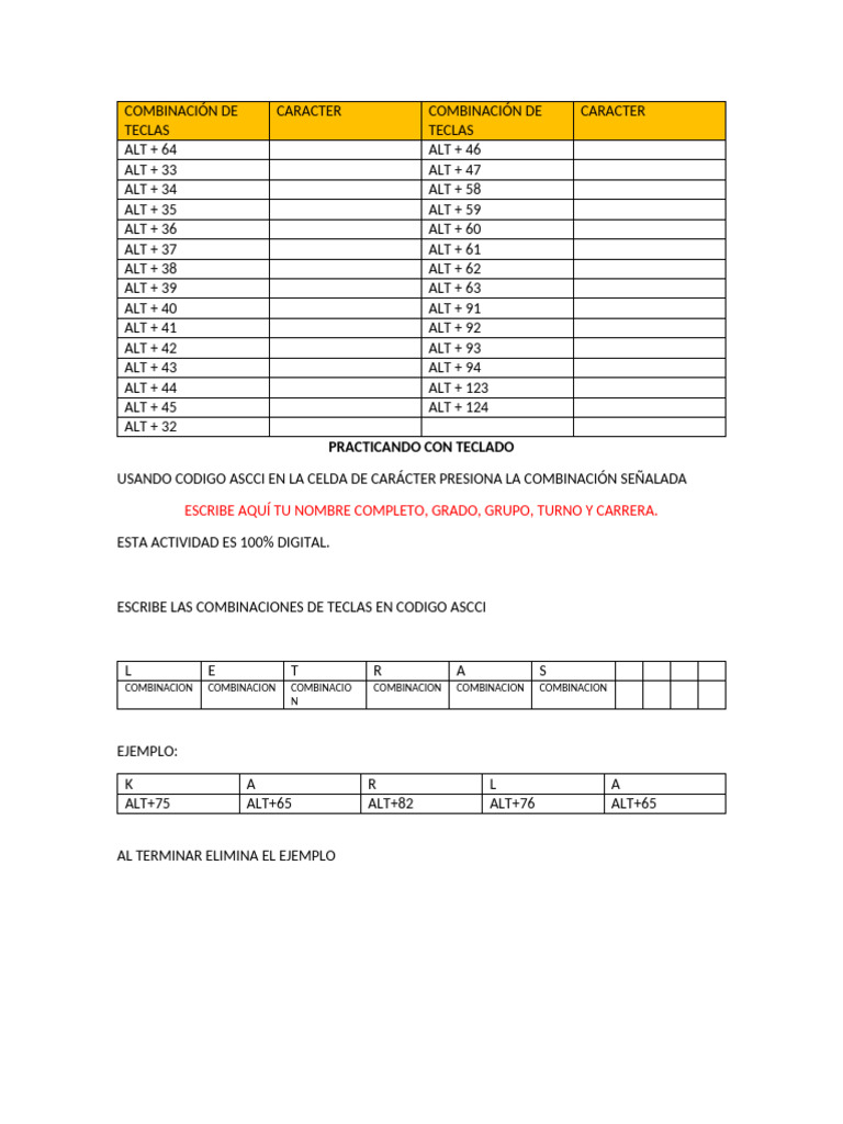 Combinación de Teclas | PDF