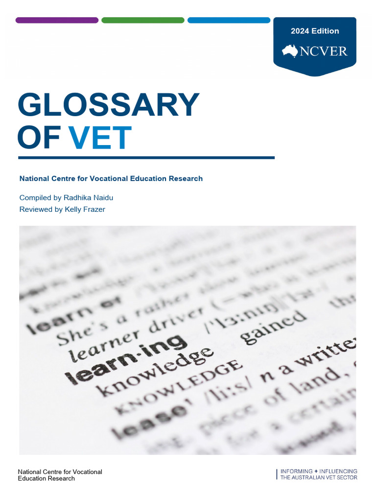 Glossary of VET Terms 2024 Edition | PDF | Educational Assessment ...