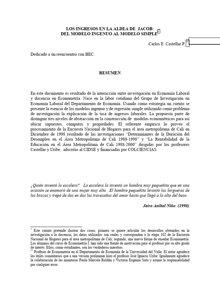2016_06_15_DOC_TRAB_N_067 | PDF | Mínimos cuadrados ordinarios | Estimador